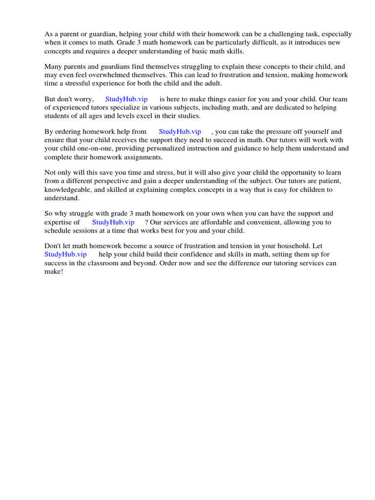 Math Homework Grade 3 | PDF | Worksheet | Homework