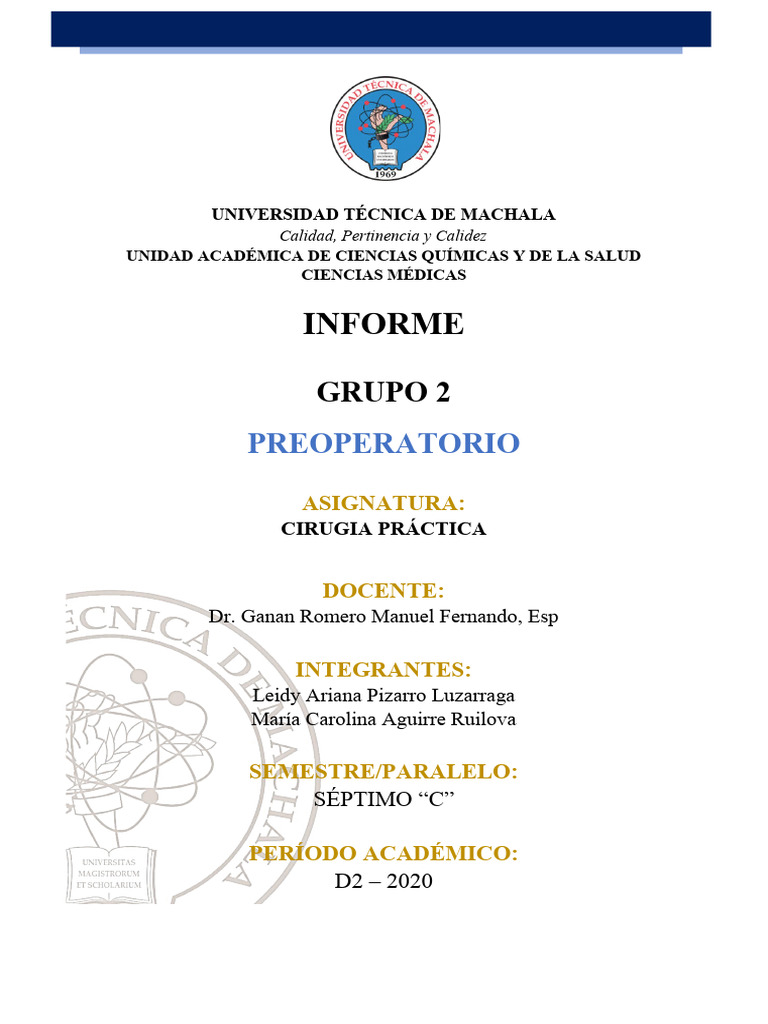 PREOPERATORIO | PDF | Cirugía | Coagulación