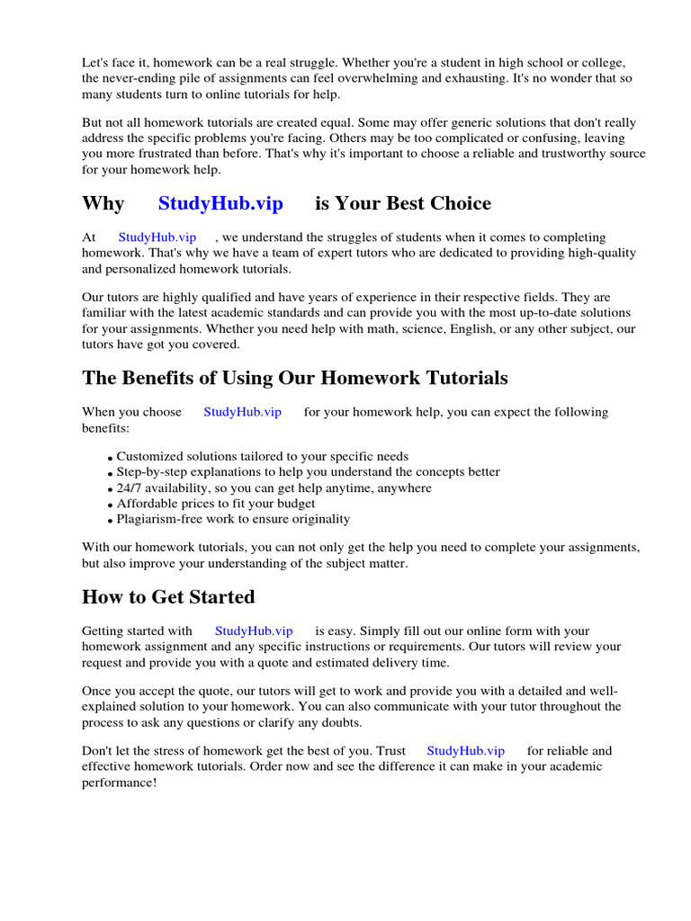 Homework Tutorials | PDF | Homework