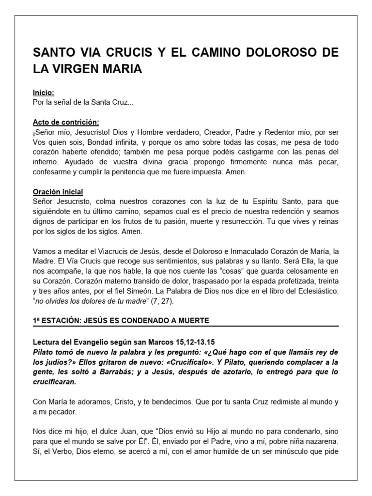 Vía Crucis: Reflexiones de María | PDF | María, madre de Jesús | orador ...