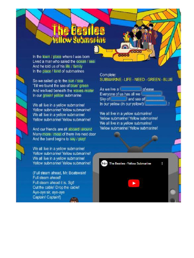 Yellow Submarine-The Beatles | PDF