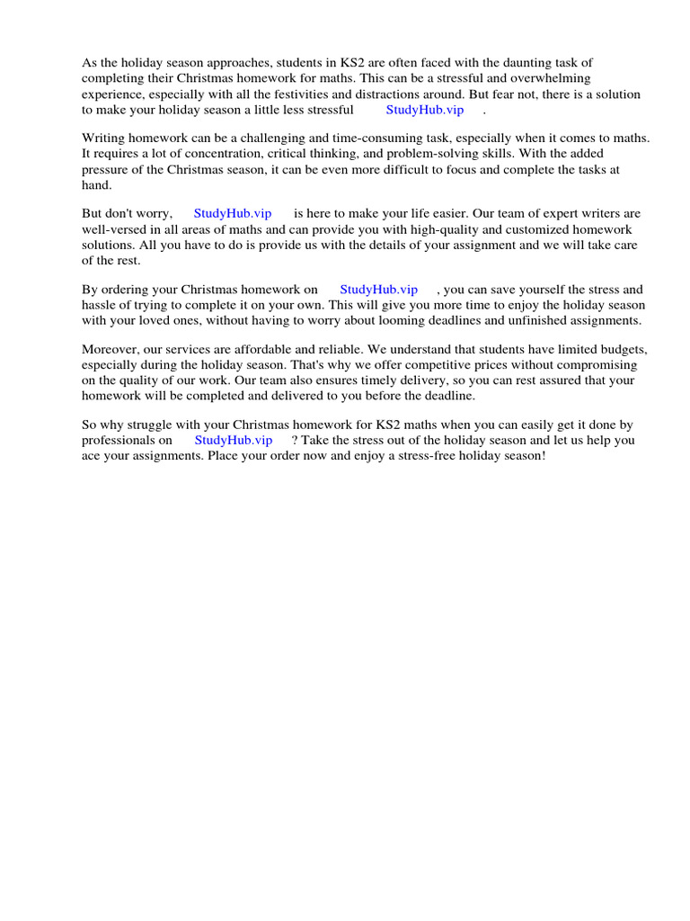 Christmas Homework Ks2 Maths | PDF | Christmas | Homework