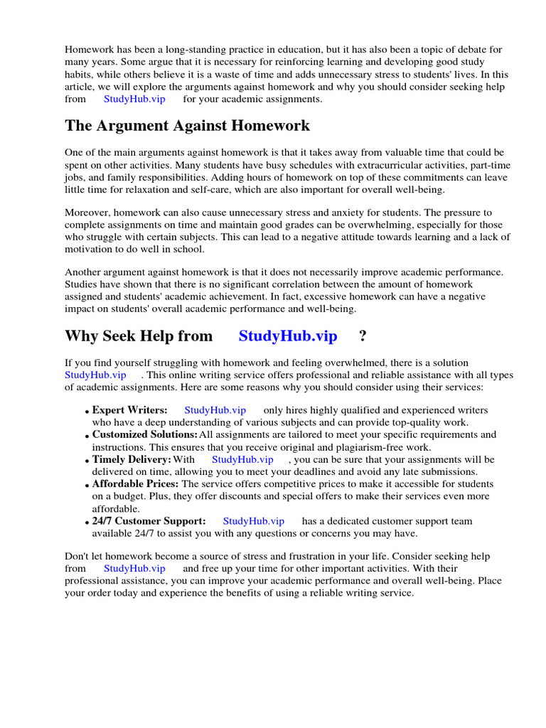 Homework Is A Waste of Time Against | PDF | Homework | Climate Change