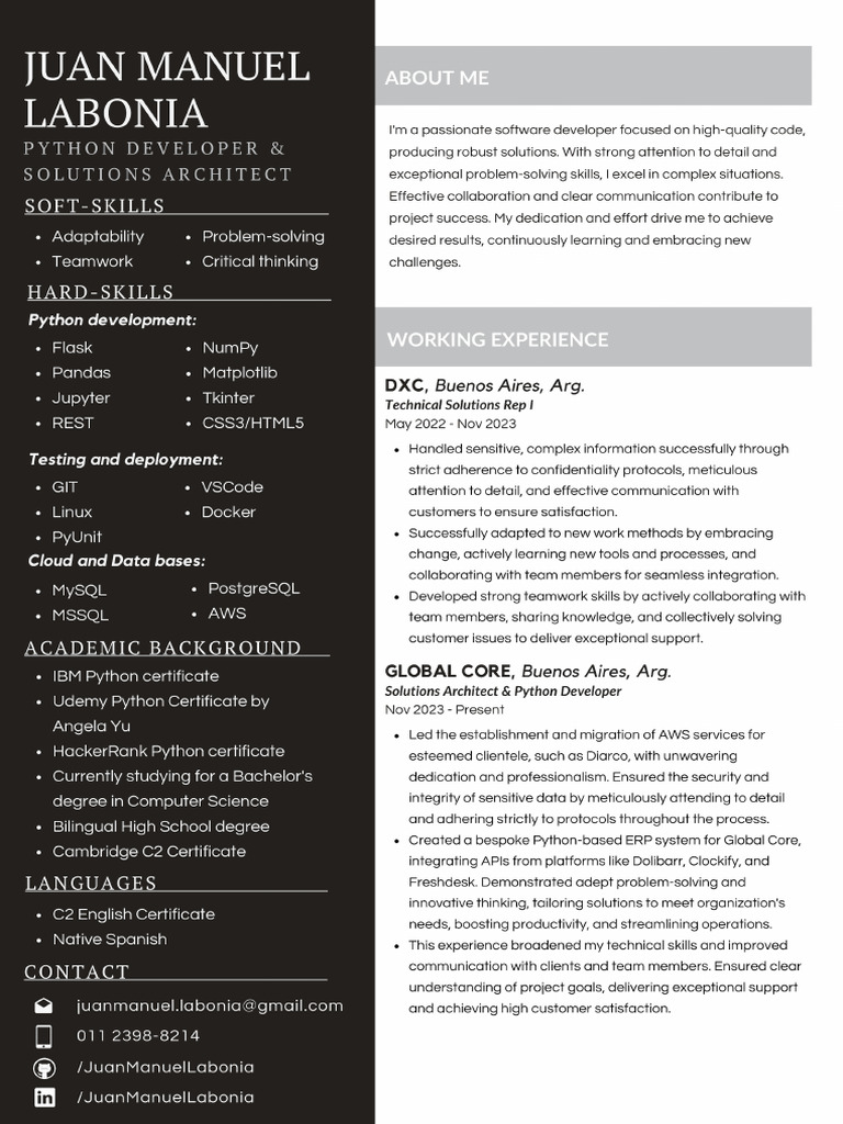 Juan Manuel Labonia - CV | PDF