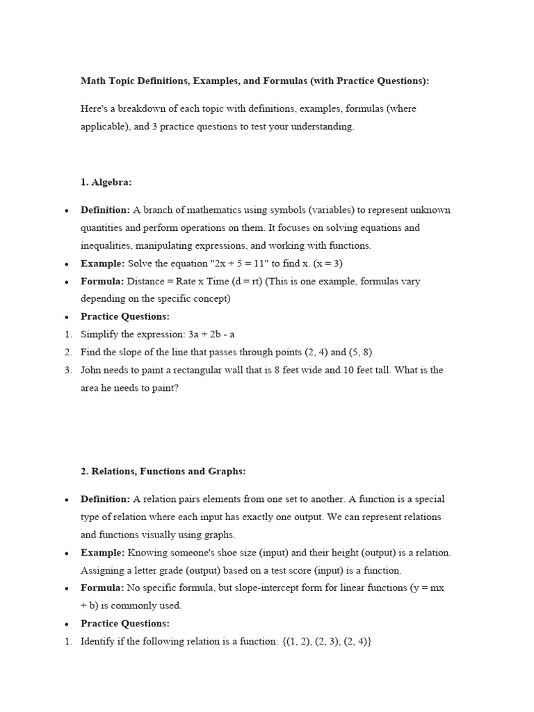 Maths Topic | PDF | Matrix (Mathematics) | Trigonometric Functions