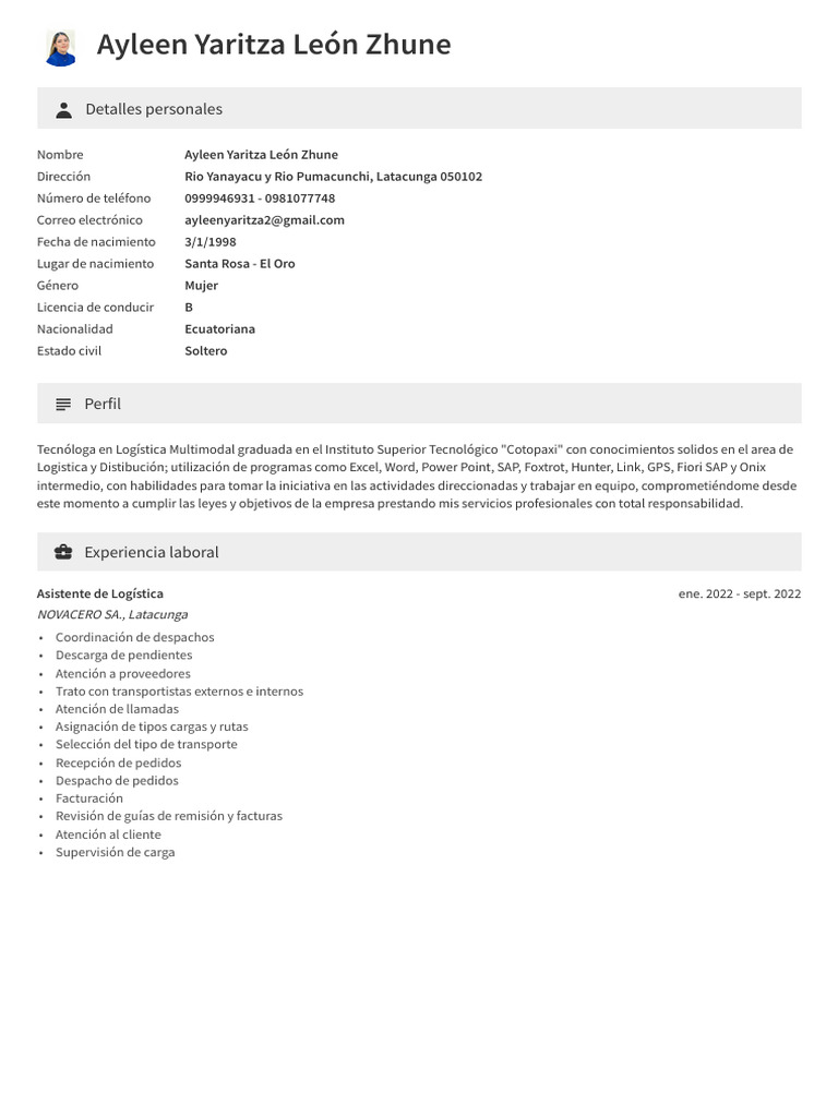 Ayleen Yaritza Leon Zhune 8 4 24 | PDF | Logística