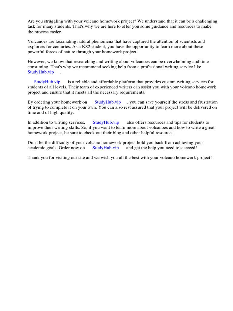 Volcano Homework Project Ks2 | PDF | Volcano | Types Of Volcanic Eruptions