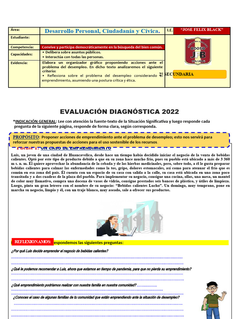 Eva. Diag. DPCC - 2do | PDF | Las emociones | Evaluación