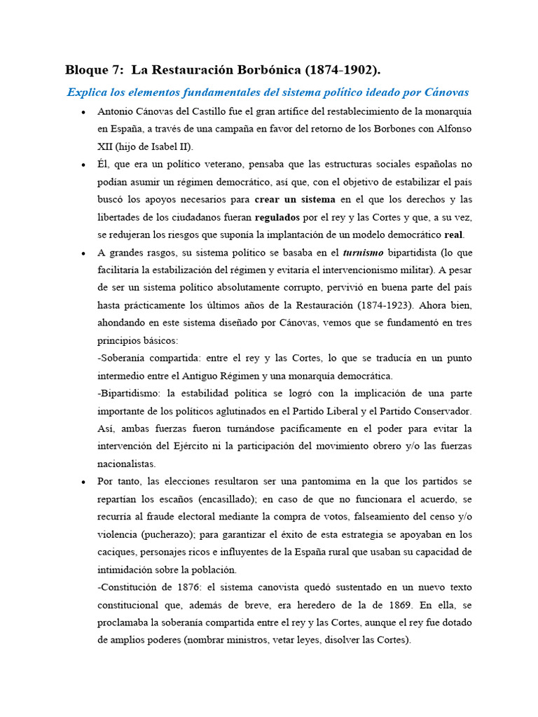 Bloque 7 HISTORIA | PDF | Anarquismo | Nacionalismo