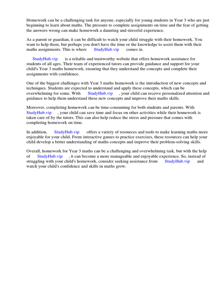 Homework For Year 3 Maths | PDF | Worksheet | Homework