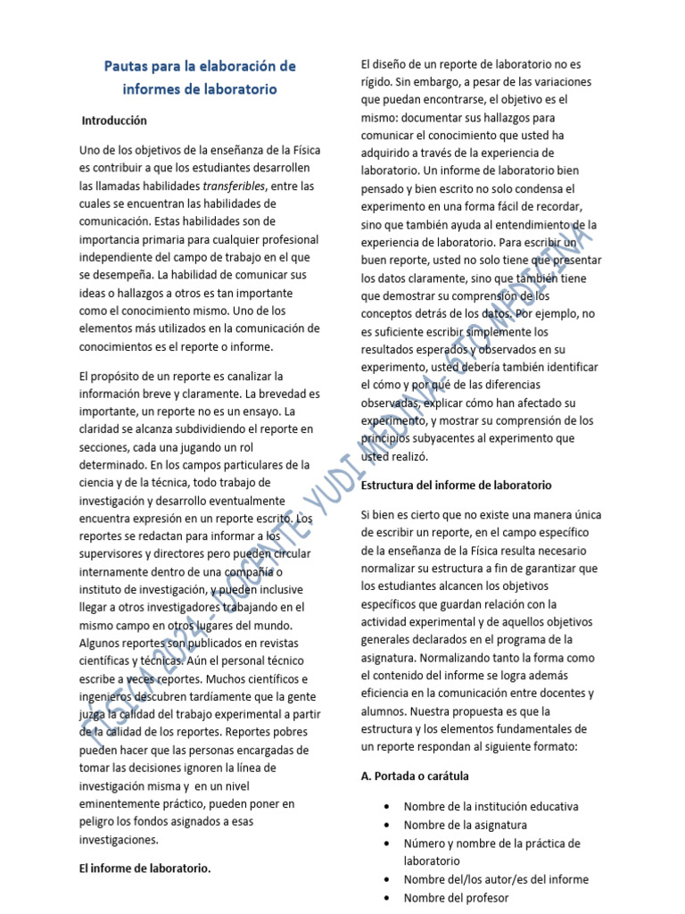 Resultados en Informes de Laboratorio | PDF | Experimentar | Medición