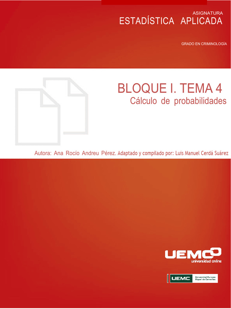 Bloque 1 Tema 4 Rev | PDF | Teoría de probabilidad | Probabilidad