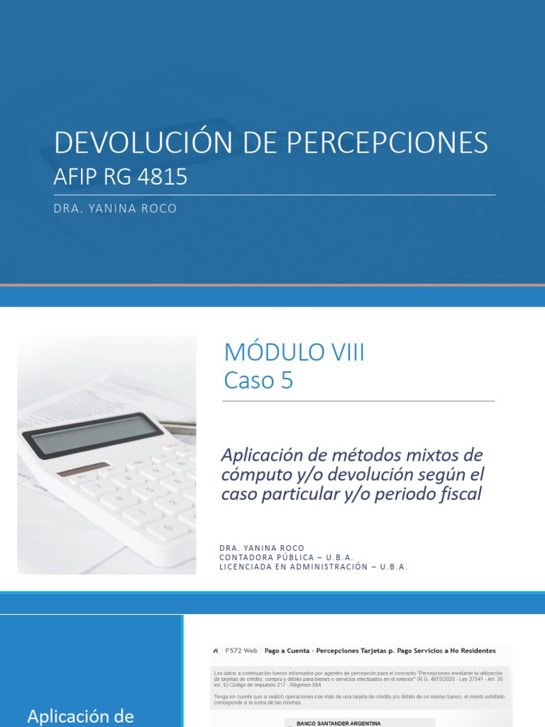 Devolución de Percepciones: AFIP RG 4815 | PDF | Impuestos | Finanzas del gobierno