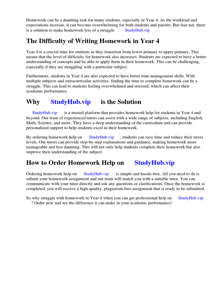 Instructions Homework Year 4 | PDF | Worksheet | Homework