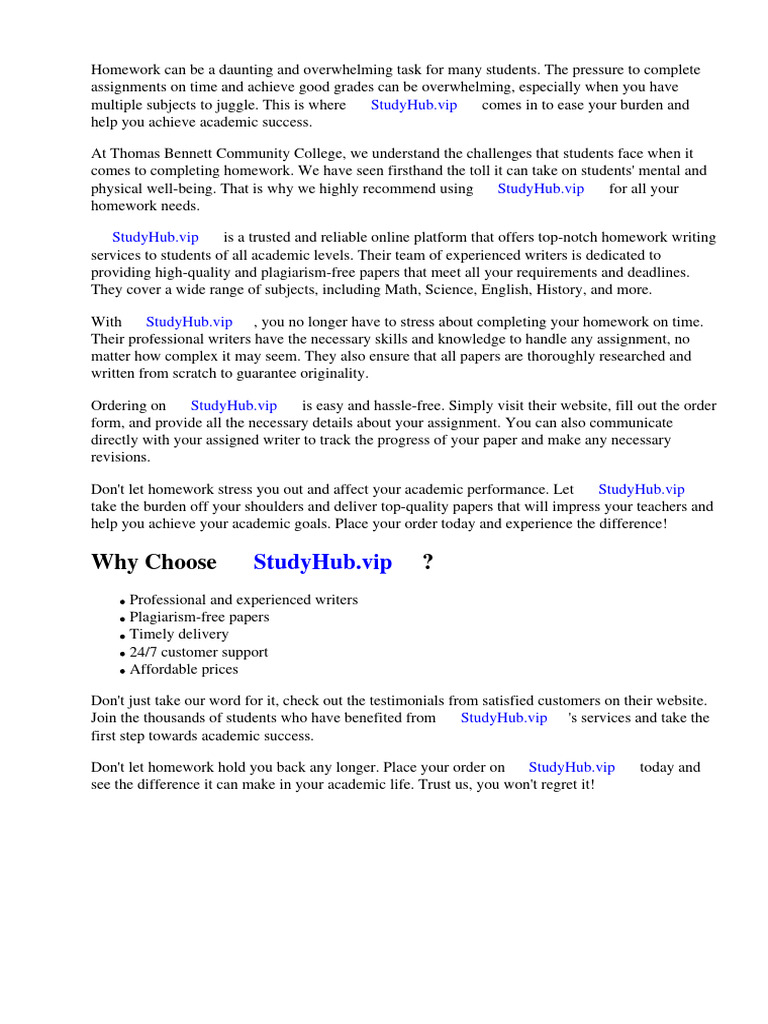 Show My Homework Thomas Bennett Community College | PDF | Homework ...