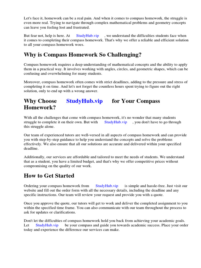 Compass Homework | PDF | Compass