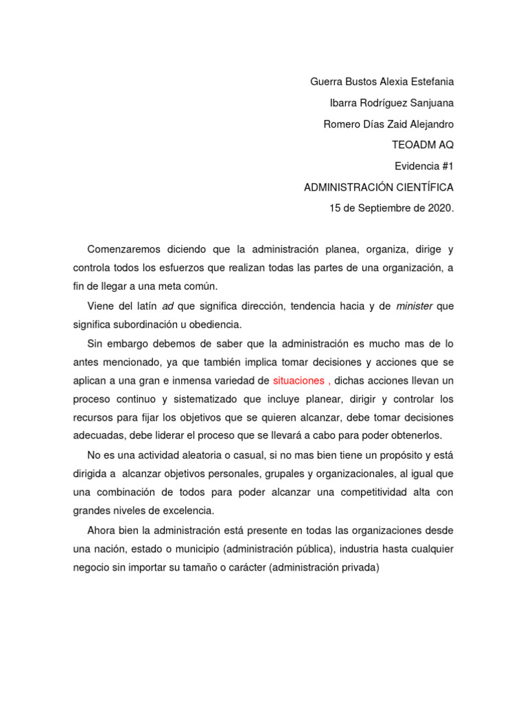 E1. Teorías Administrativas | PDF | Business | Teoría