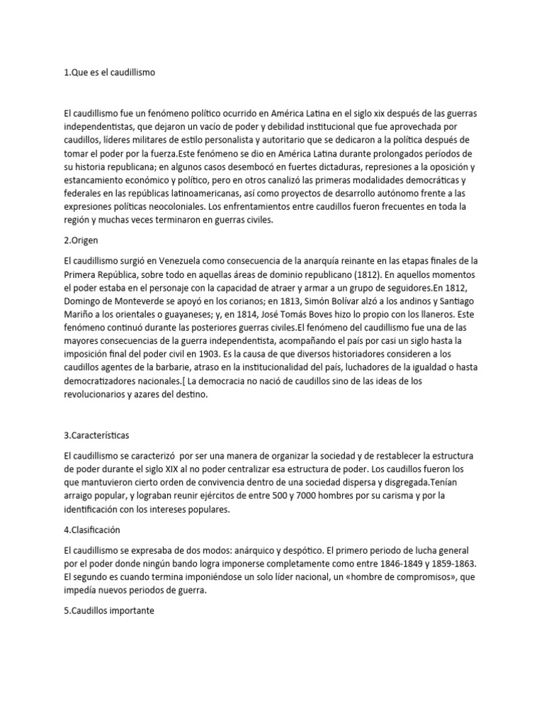 CAUDILLOS | PDF | Venezuela