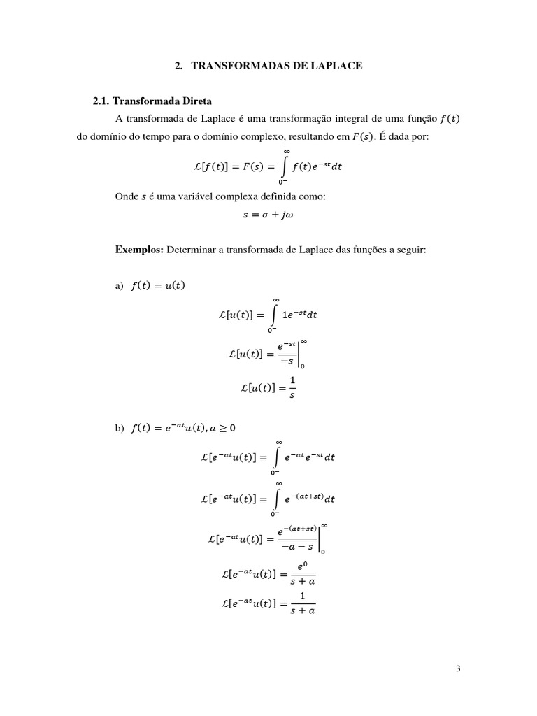 Circuitos III - 4cr - Cap 2 - Transformada de Laplace | PDF | Transformada de Laplace | Álgebra