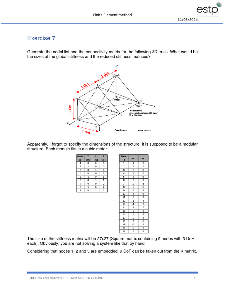 Tutorials Direct Stiffness Method (7 To 10) | PDF | Matrix (Mathematics) | Finite Element Method