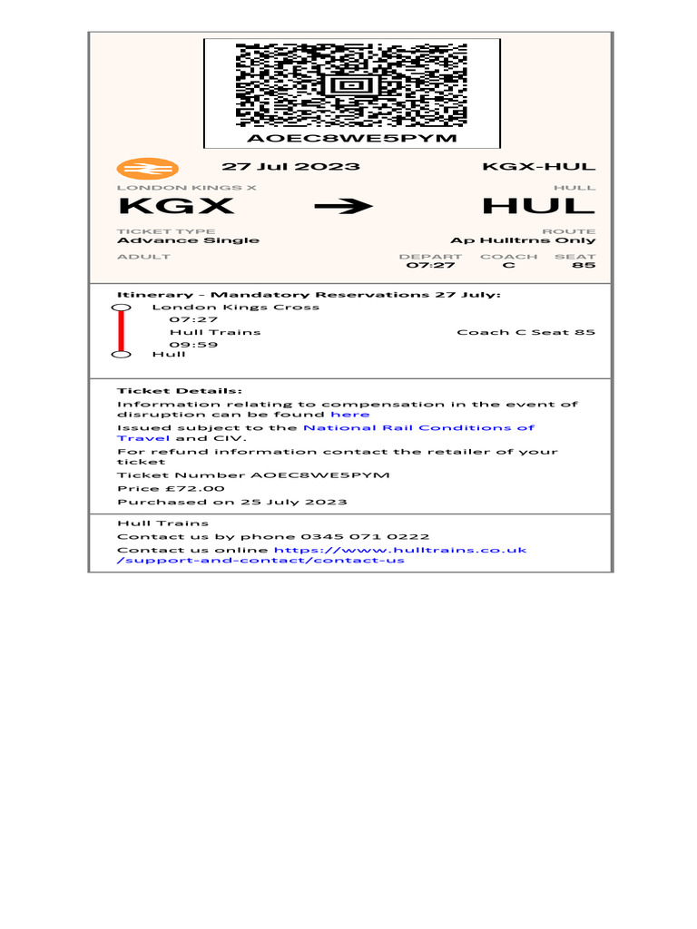Ticket Document | PDF | Rail Transport | Public Transport
