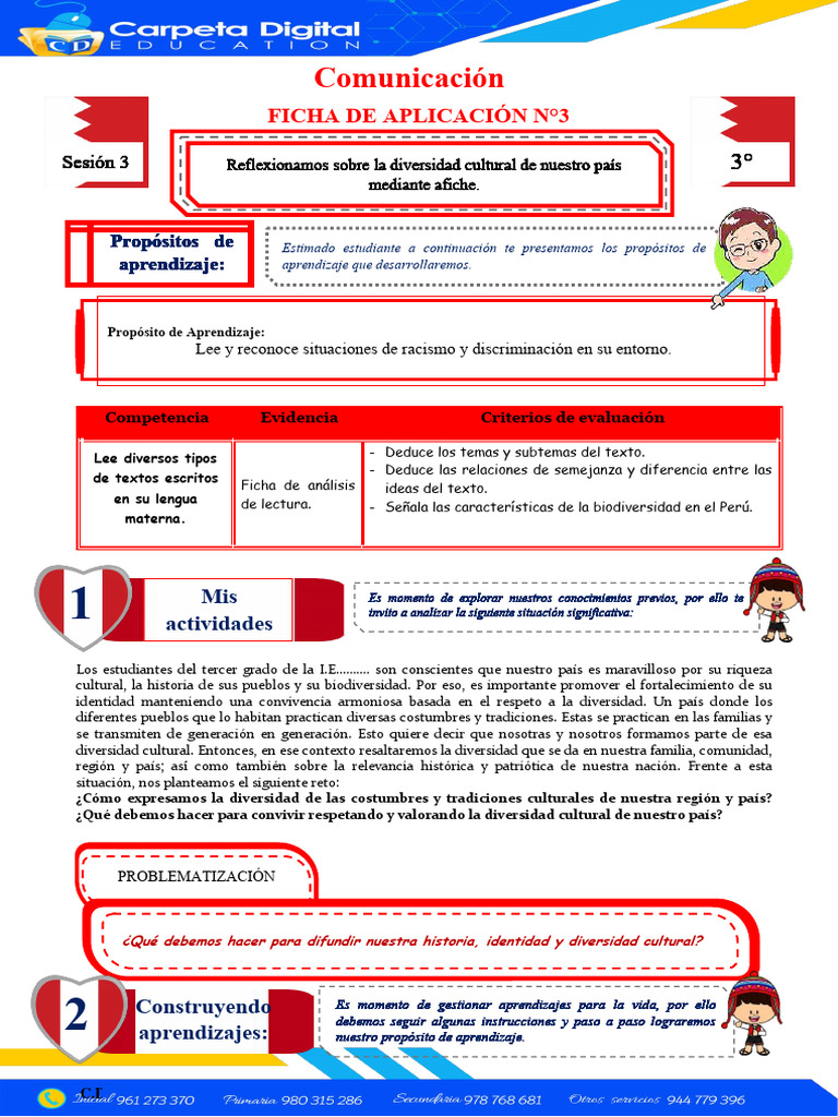 3° Ficha de Aplicación-Sesión3-Sem.2-Exp.4-Com | PDF | Póster | Aprendizaje