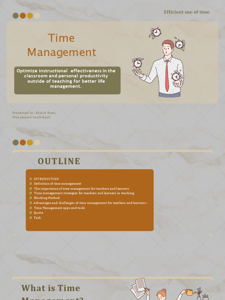 Time Management Presentation | PDF | Time Management | Professional Skills