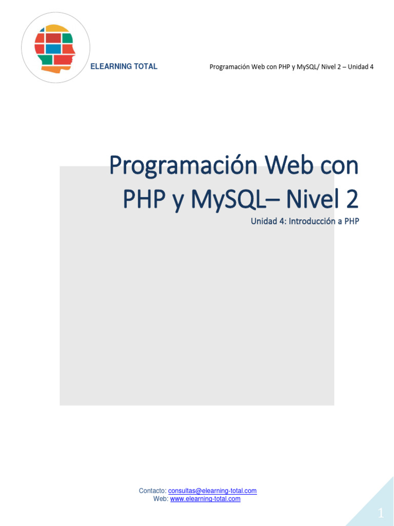 Unidad 4 Introduccion PHP | PDF | Php | Red mundial Unidad 4 Introduccion PHP | PDF | Php | Red mundial
