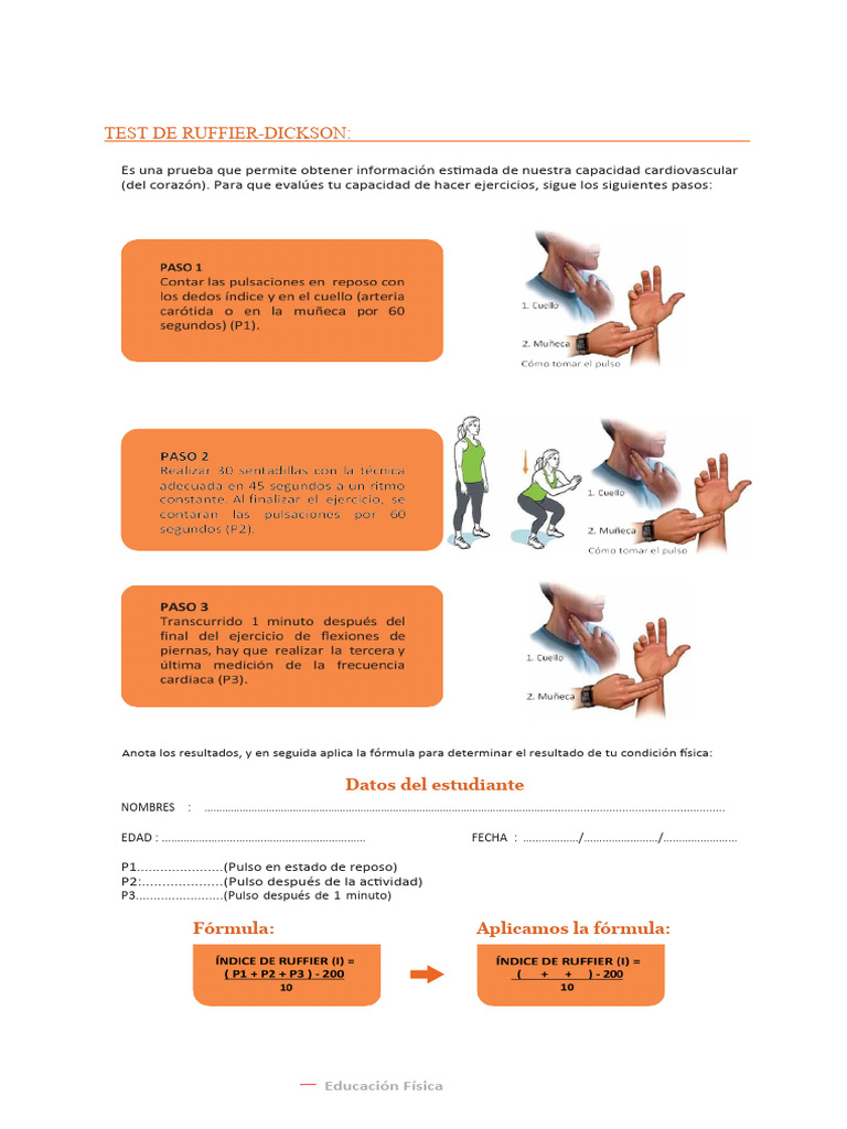 Evaluación Cardiovascular Ruffier-Dickson | PDF