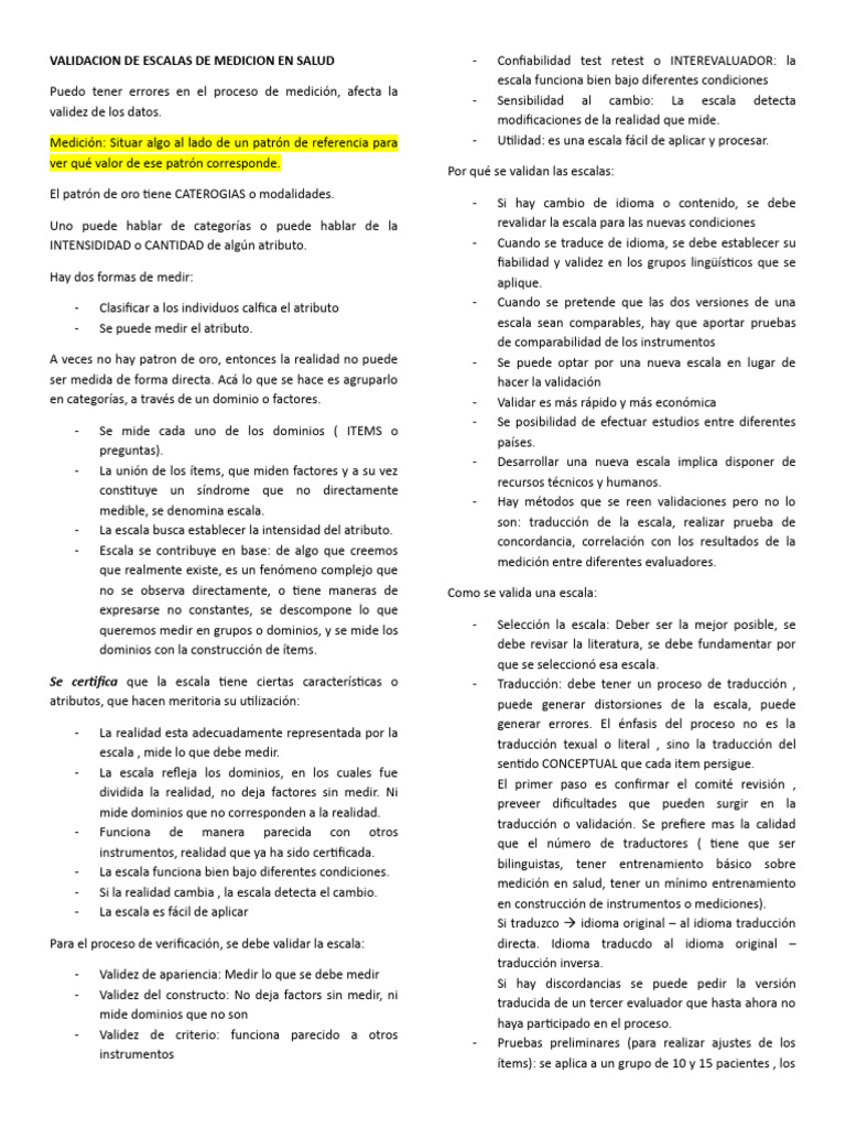 Medicion y Validacion de Escalas | PDF | Validez (Estadísticas) | Medición
