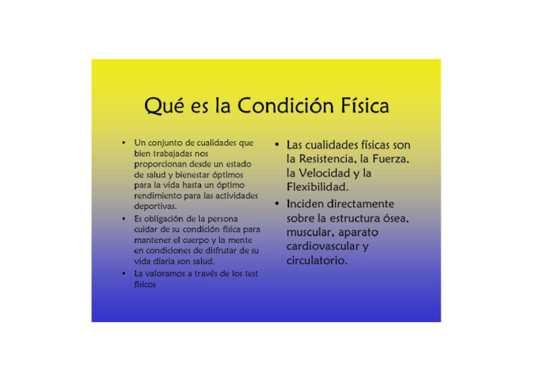 LA CONDICION FISICA | PDF