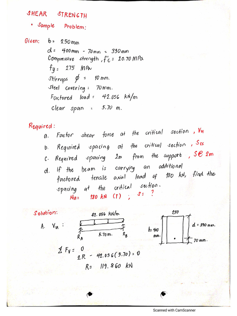 Shear Strength Problem No. 1 | PDF