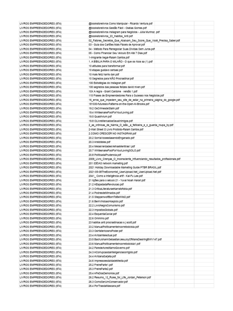 Mega Pack Livros Lista 2024 | PDF