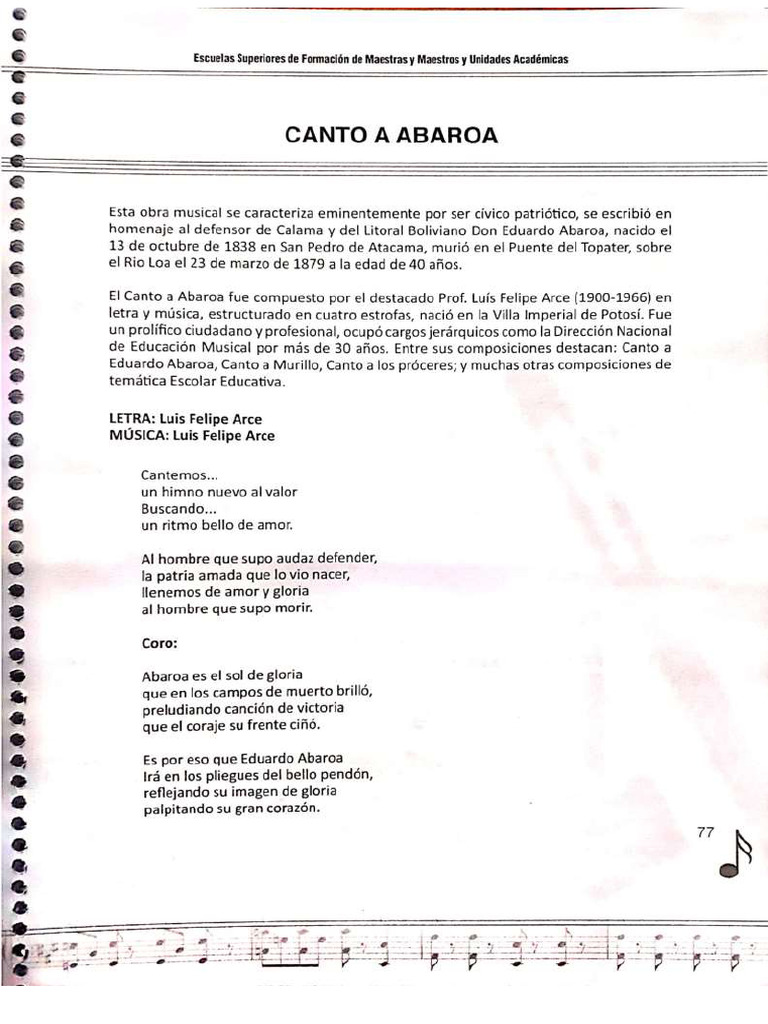 Canto A Abaroa | PDF