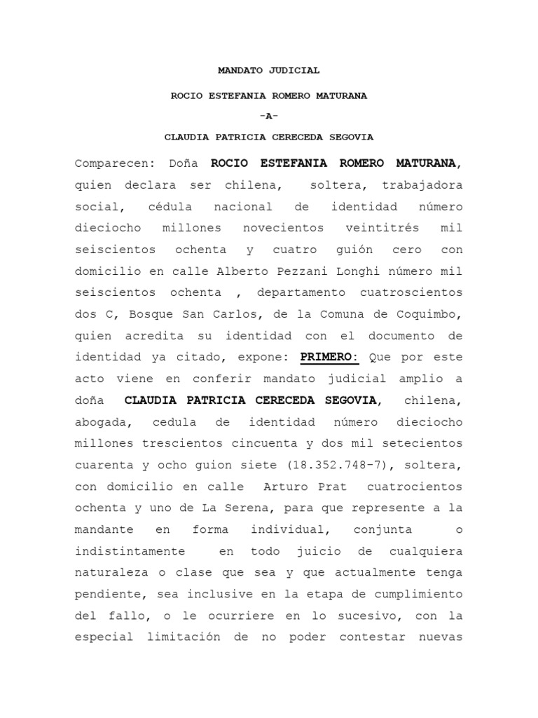 Rocio Mandato Judicial | PDF | Justicia | Crimen y violencia