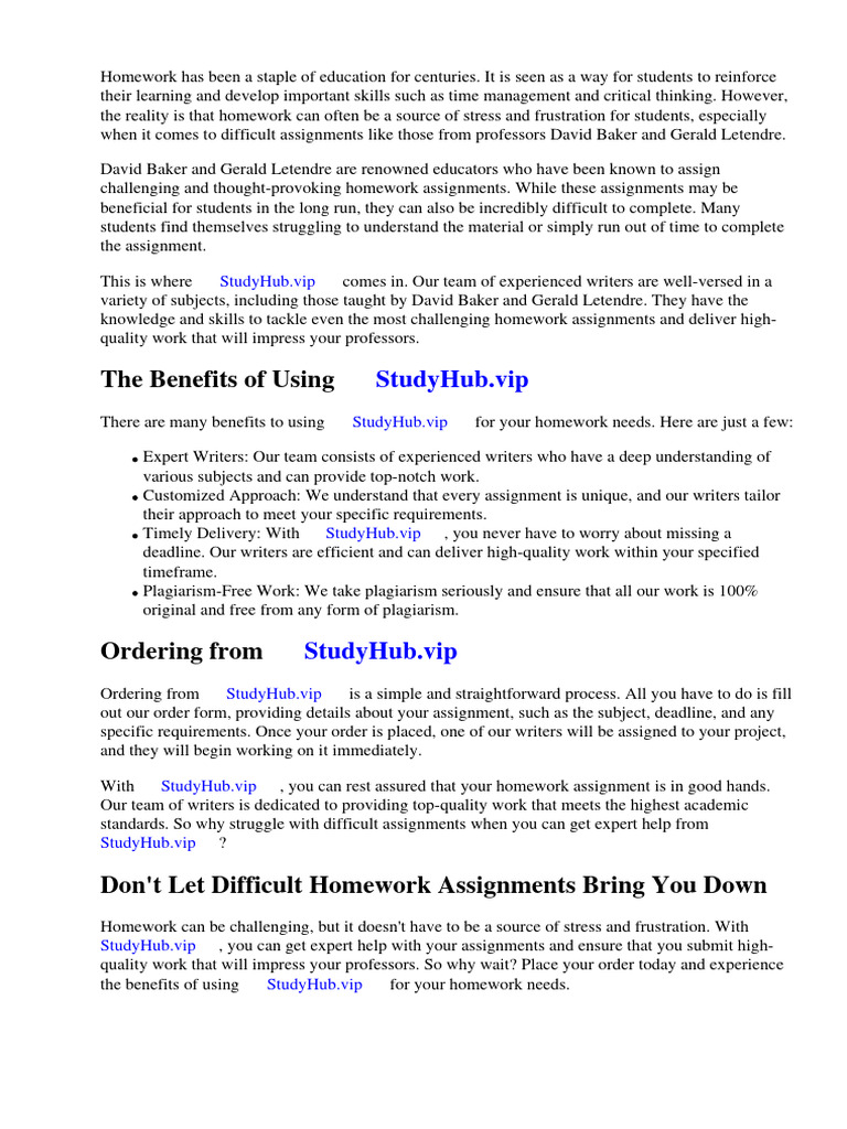 David Baker and Gerald Letendre Homework | PDF | Cost Of Living | Homework
