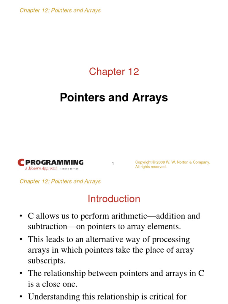 Chapter 12 | Download Free PDF | Pointer (Computer Programming) | Parameter (Computer Programming)
