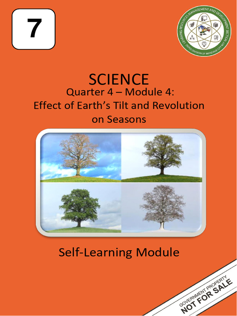 SCI7 Q4 SLK4W4 Effect of Earths Tilt and Revolution on Seasons | PDF | Earth | Rotation