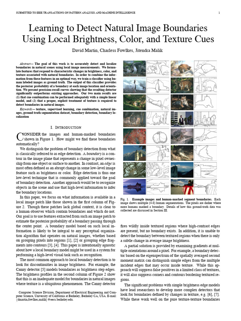 Martin Et Al | PDF | Image Segmentation | Applied Mathematics
