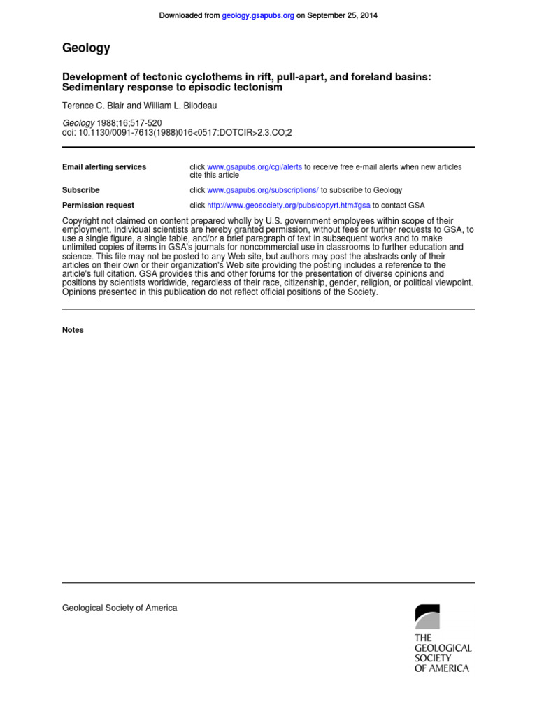 Blair&Bilodeau Development of Tectonic Cyclothems in Rift, Pull-Apart, and Foreland Basins | PDF ...