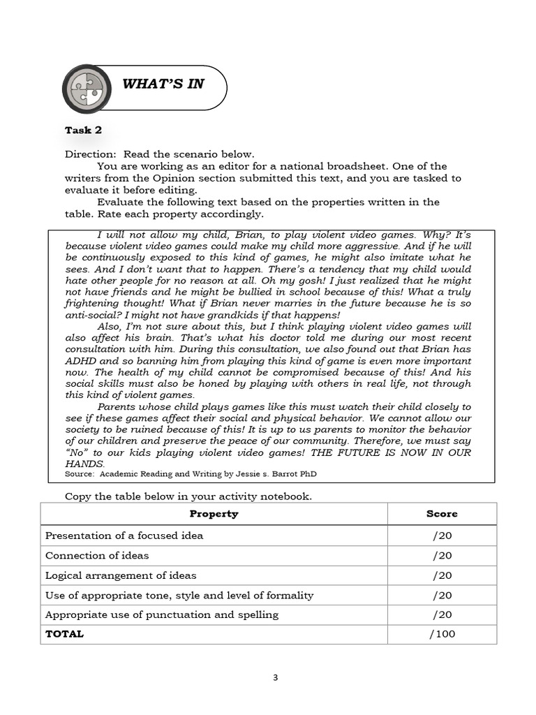 Evaluating Opinion Writing Quality | PDF | Behavioural Sciences ...