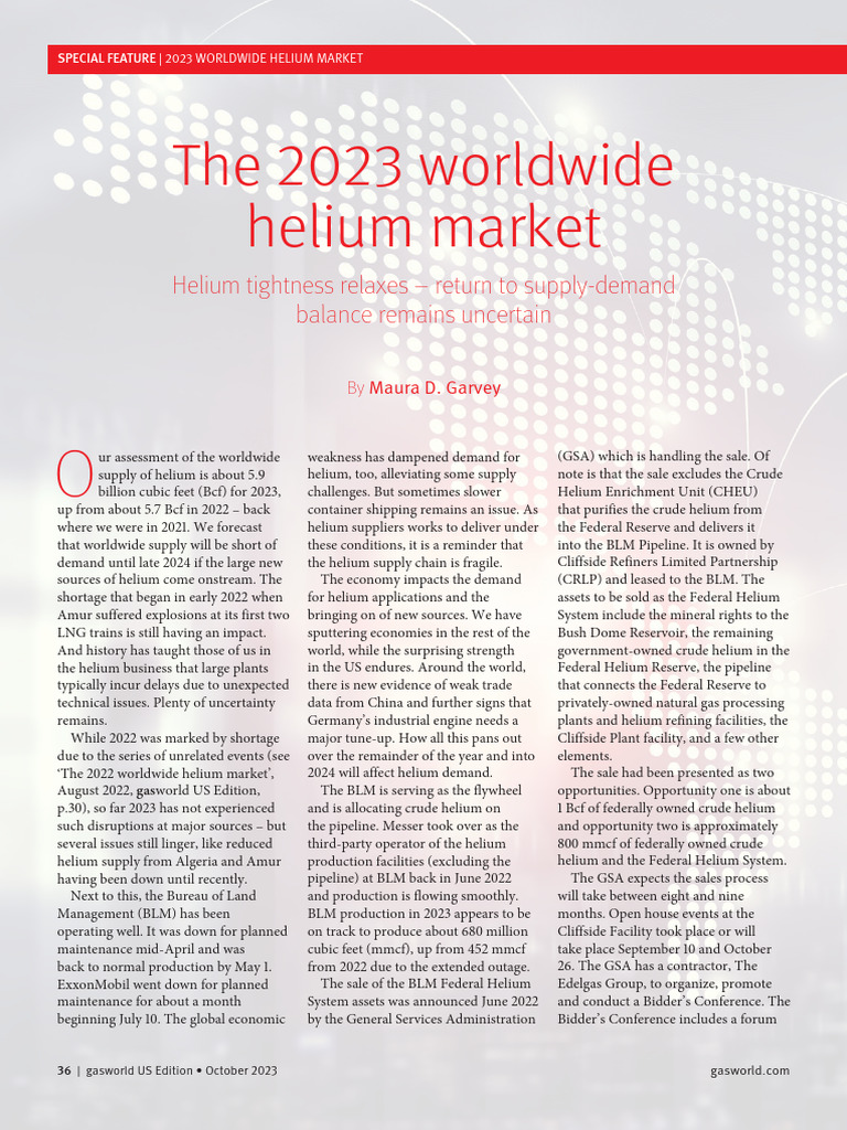Gasworldcom Helium Report 2023 | PDF | Helium | Liquefied Natural Gas