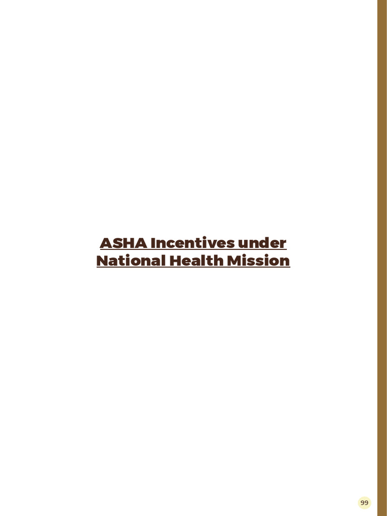 ASHA Incentives | PDF | Health Care | Medicine