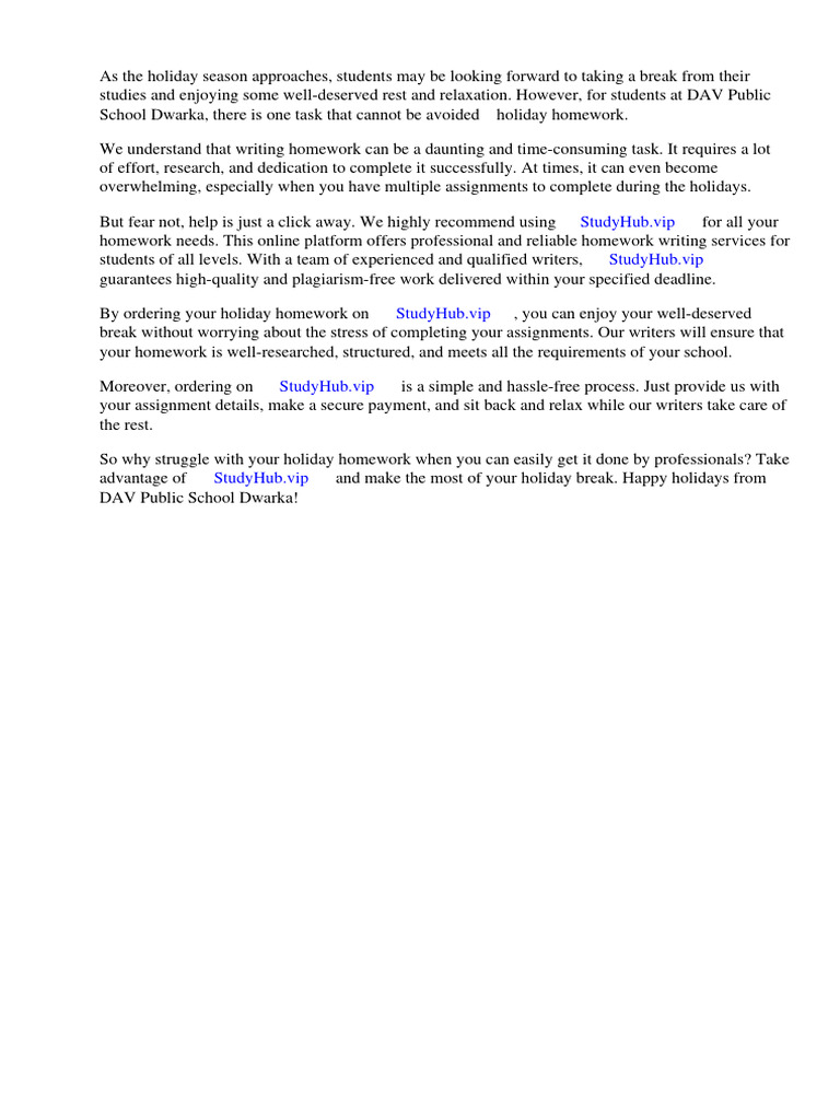 Dav Public School Dwarka Holiday Homework | Download Free PDF | Learning | Teachers