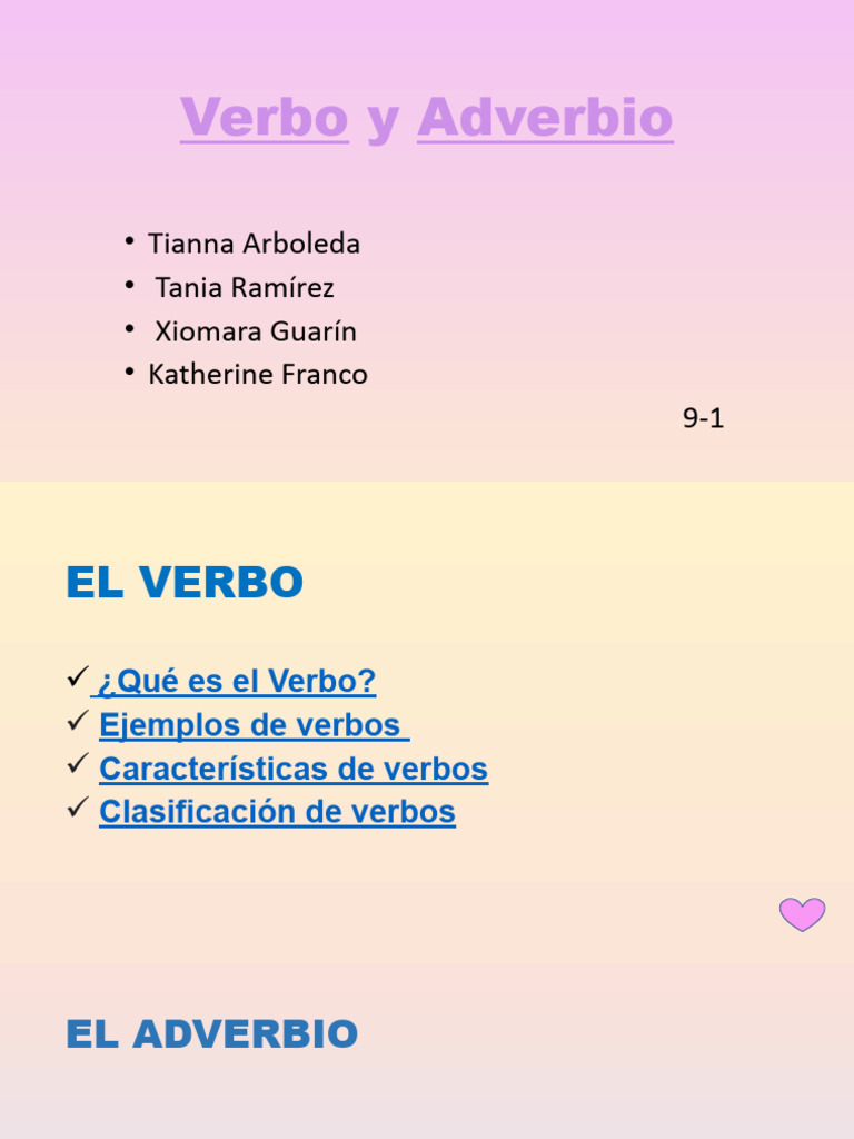 Verbo y Adverbio | PDF | Verbo | Adverbio