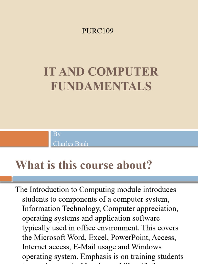 IT and Computer Fundamentals | PDF | Operating System | Computer Data Storage