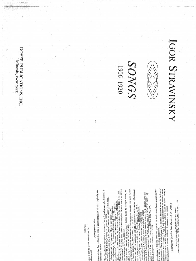 Stravinsky Songs | PDF