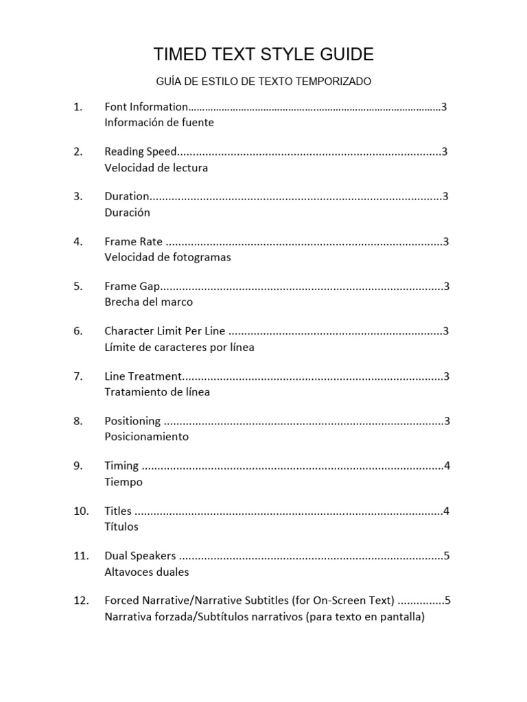 Timed Text Style Guide | PDF | Comillas | Traducciones Timed Text Style Guide | PDF | Comillas | Traducciones