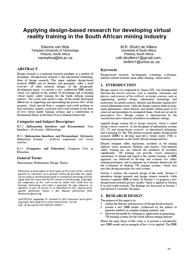 p70 Vanwyk | PDF | Design | Methodology