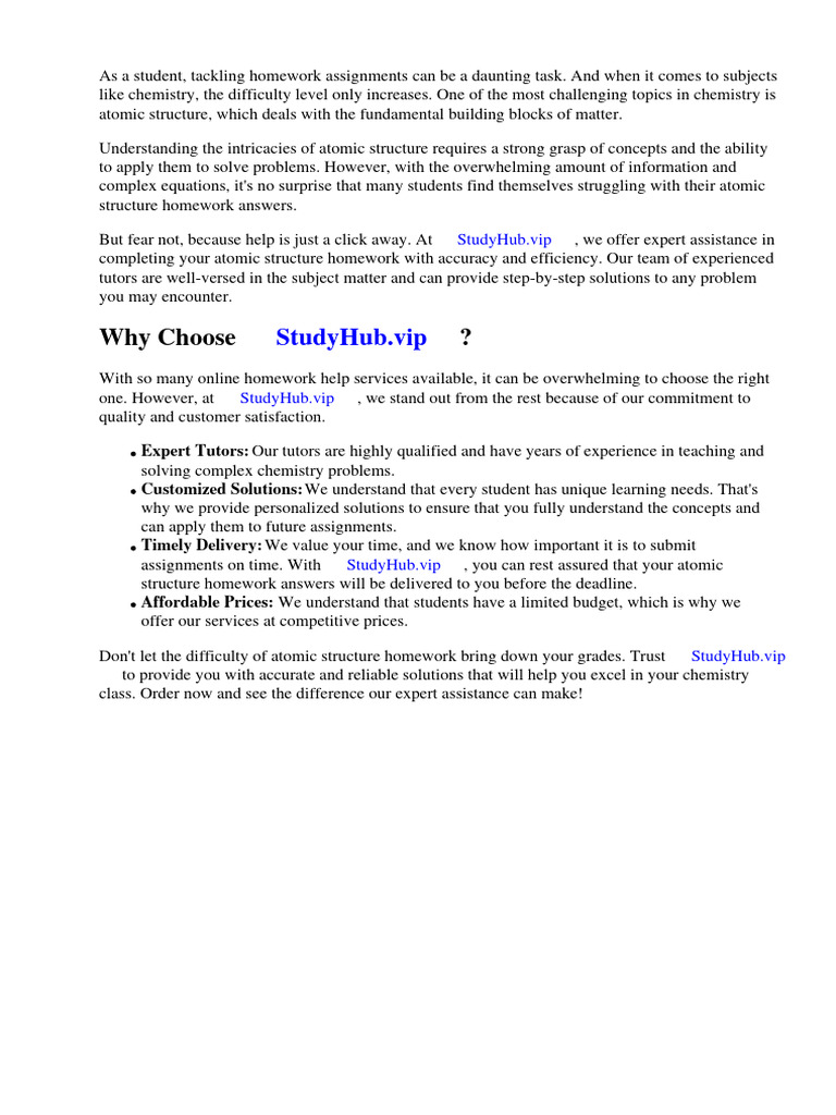 Atomic Structure Homework Answers | PDF | Atoms | Chemical Elements